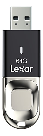 Lexar JumpDrive Fingerprint F35 USB 3.0 Flash Drive 64GB Black LJDF35 ...