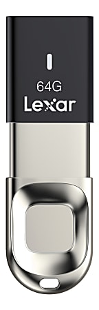 Lexar JumpDrive Fingerprint F35 USB 3.0 Flash Drive 64GB Black LJDF35 ...