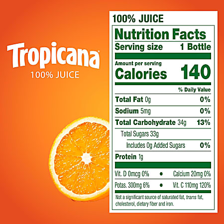 Tropicana Fruit Juice Orange Fluorescent 10 Oz Pack Of 24 Bottles ...