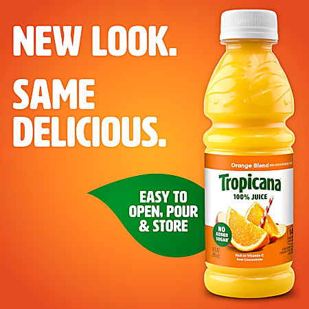 Tropicana Fruit Juice Orange Fluorescent 10 Oz Pack Of 24 Bottles ...
