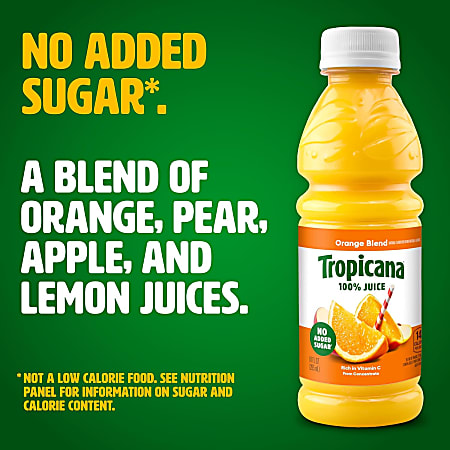 Tropicana Fruit Juice Orange Fluorescent 10 Oz Pack Of 24 Bottles ...