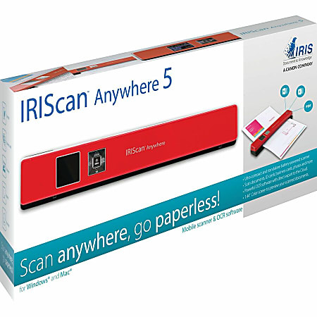 IRIS Iriscan Anywhere 5 Red Portable Document And Photo Scanner 12 ppm ...