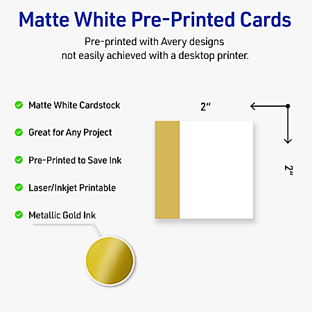 Avery Printable Cards With Sure Feed Technology 2 x 2 Matte White With ...