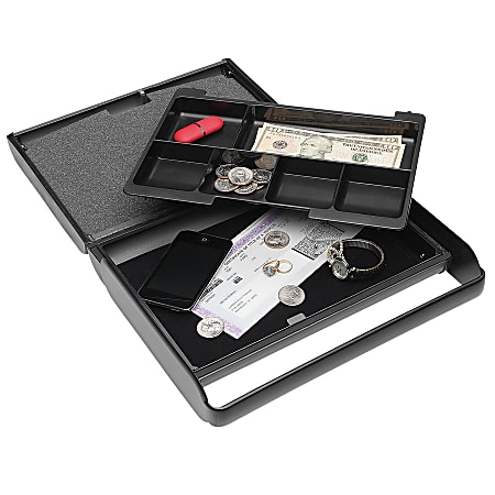 STEELMASTER Slim Security Case 6 Compartments Charcoal Gray - Office Depot