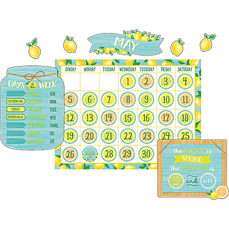 Teacher Created Resources Lemon Zest Calendar Bulletin Board Set Set Of ...