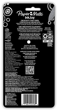 Paper Mate Inkjoy Bright Gel Pens 0.7mm Medium Point Assorted 3 Pack ...