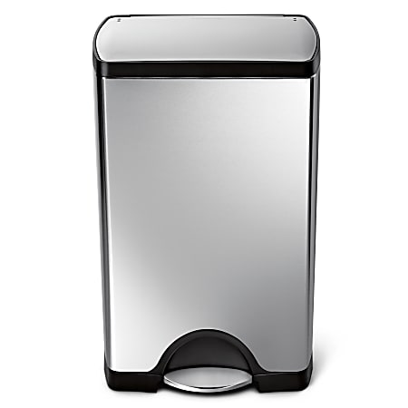 simplehuman Rectangular Metal Step Trash Can 10 Gallons 25 34 H x 15 ...
