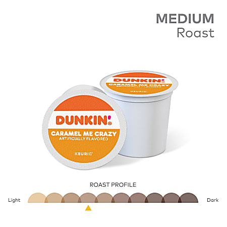 Dunkin Donuts Coffee K Cup Pods Caramel Me Crazy Medium Roast Box Of 22 Pods - Office Depot