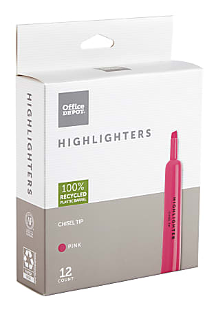 Office Depot Brand Chisel Tip Highlighter 100percent Recycled Plastic ...
