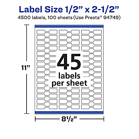 Avery Permanent Labels With Sure Feed 94749 WMP100 Barbell 12 x 2 12 ...