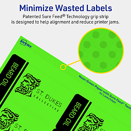 Avery Print To The Edge Labels With Sure Feed Technology And Easy Peel ...
