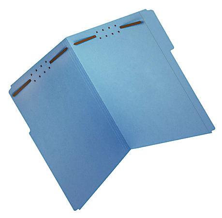 Office Depot Brand Color Fastener File Folders Letter Size Blue Pack Of ...