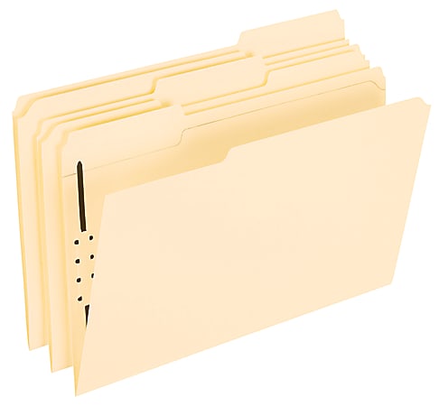 Office Depot® Brand Manila Fastener Folders, 1 Fastener, 1/3 Tab, Legal ...