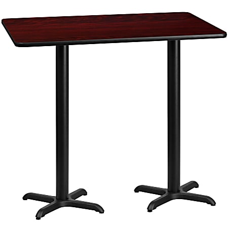 Flash Furniture Rectangular Laminate Table Top With Bar Height Table ...