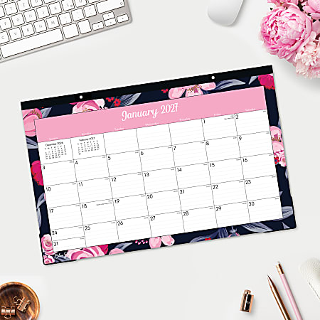 2027 Blue Sky Mimi Pink Monthly Desk Pad Planning Calendar 17x11 ...