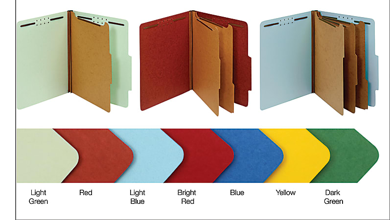 Office Depot Brand Classification Folders 1 Divider Letter Size 8 12 x ...