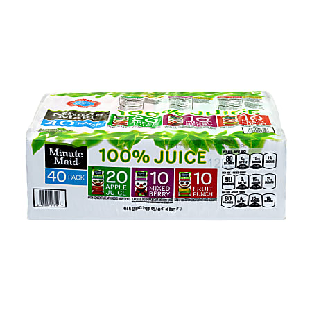 Minute Maid 100percent Juice Box Variety Pack 6 Oz Pack Of 40 Boxes ...