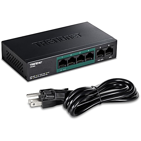 TRENDnet 6 Port Fast Ethernet PoE Switch 4x Fast Ethernet PoE Ports 2x ...