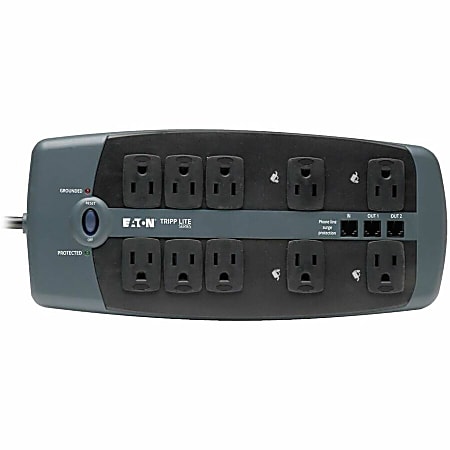 Tripp Lite Protect It 10 Outlet Surge Protector 8 Cord Black - Office Depot