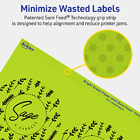 Avery Print To The Edge Labels With Sure Feed Technology And Easy Peel ...