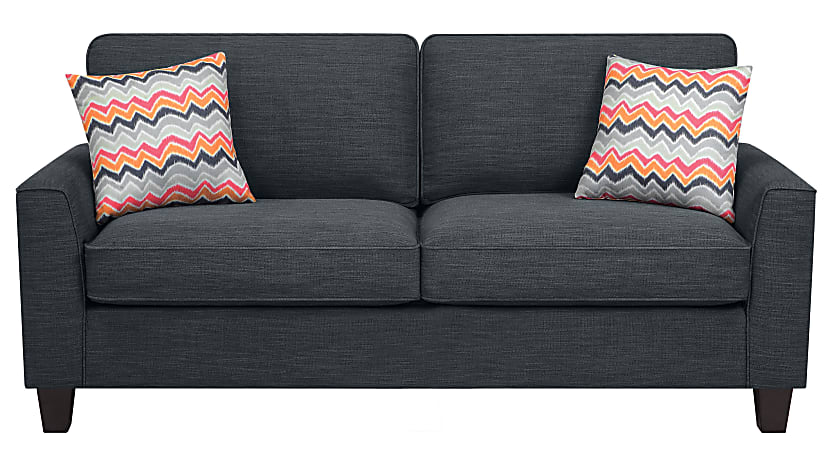 Serta Astoria Deep Seating Sofa 78 CharcoalEspresso - Office Depot