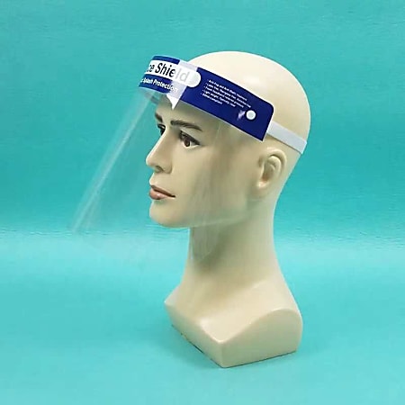 Disposable Face Shields 13 x 8 34 BlueClear Pack Of 12 Shields - Office ...
