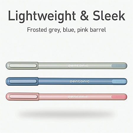 Pentonic Frosted Barrel Ballpoint Pens Assorted Ink Frost Barrel 15 Box ...