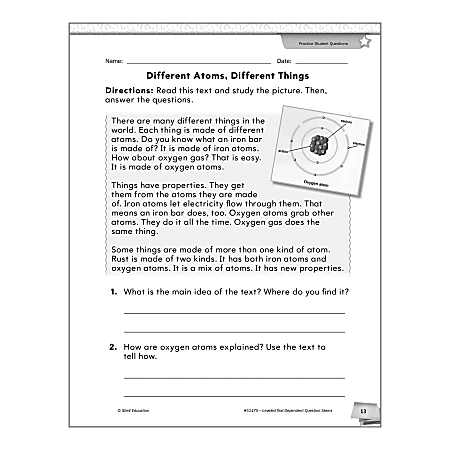 Shell Education Leveled Text Dependent Question Stems - Office Depot
