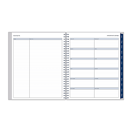 2025 Blue Sky Monthly Planning Calendar 8 x 10 PassagesSolid Gray ...