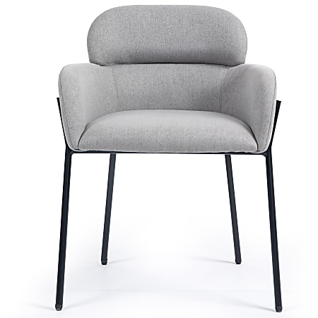 Glamour Home Barber Fabric Dining Accent Chairs Gray Set Of 2 Chairs ...