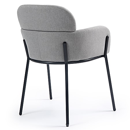 Glamour Home Barber Fabric Dining Accent Chairs Gray Set Of 2 Chairs ...