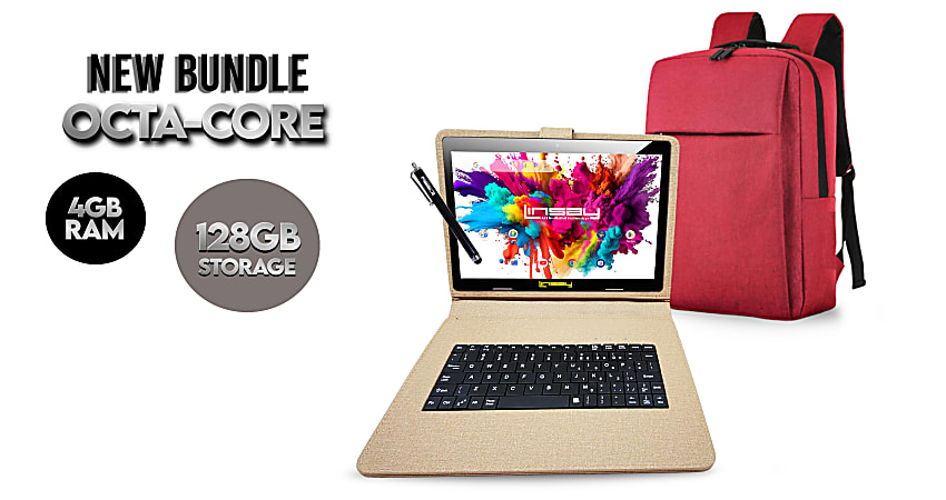 NEW LINSAY 10.1 Octa Core 256GB STORAGE ANDROID 15 BUNDLE with SAND ...