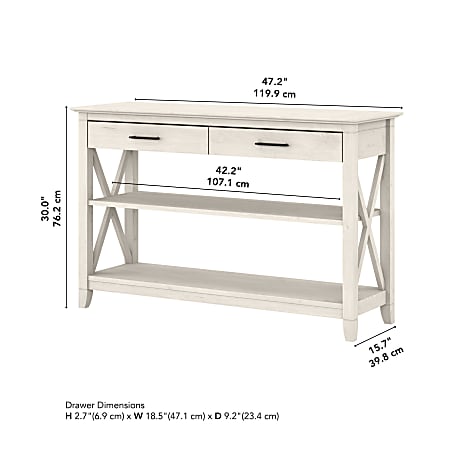 Bush Furniture Key West Console Table With Drawers And Shelves Linen ...