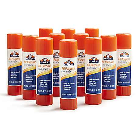 Elmers Office Strength Glue Sticks All Purpose 0.77 Oz Clear Pack Of 12 ...