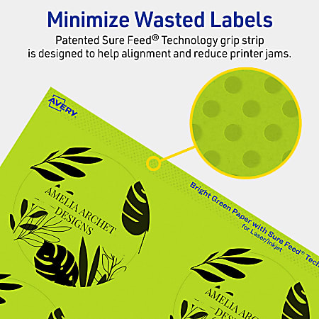 Avery Print To The Edge Labels With Sure Feed Technology And Easy Peel ...