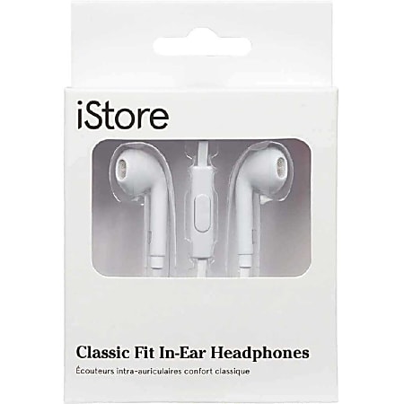 iStore Classic Fit Earbuds White Mini phone 3.5mm Wired Earbud 4.33 ft ...