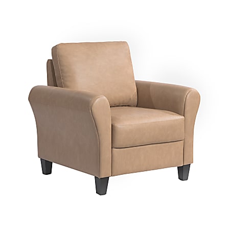 Lifestyle Solutions Winslow Faux Leather Chair With Rolled Arms Light ...