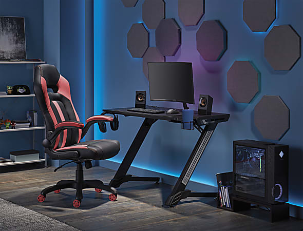 RS Gaming Bonded Leather High Back Gaming Chair RedBlack - Office Depot