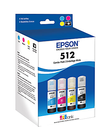 Epson 512 EcoTank Photo Black And Cyan Magenta Yellow Ink Bottles Pack ...