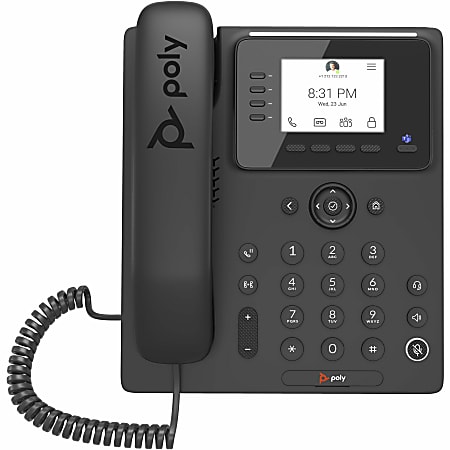 Poly CCX 350 IP Phone Corded Corded Desktop Wall Mountable Black VoIP 2 ...