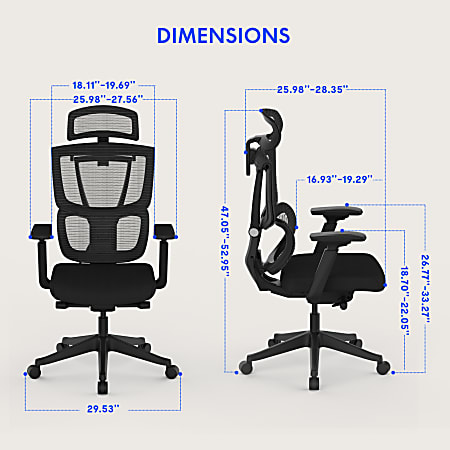 FlexiSpot C7 Ergonomic Mesh High Back Office Chair Black C7BFOAM ...