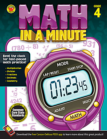 Brighter Child Math In A Minute Grade 4 - Office Depot