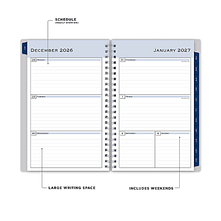 2027 Passages Solid Gray WeeklyMonthly Planner 5x8 - Office Depot
