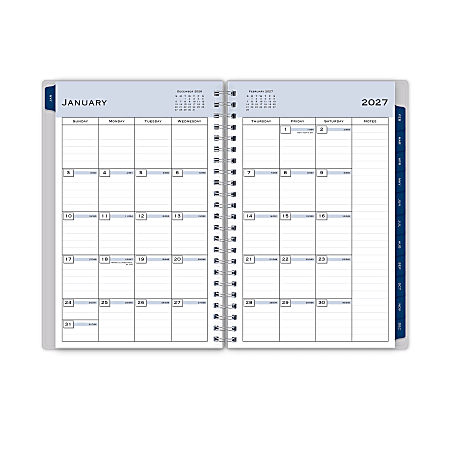 2027 Passages Solid Gray WeeklyMonthly Planner 5x8 - Office Depot