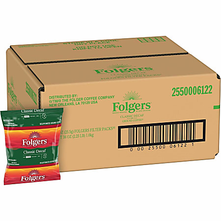 Folgers Classic Roast Decaffeinated Coffee Filter Packs 0.9 Oz. Box Of ...