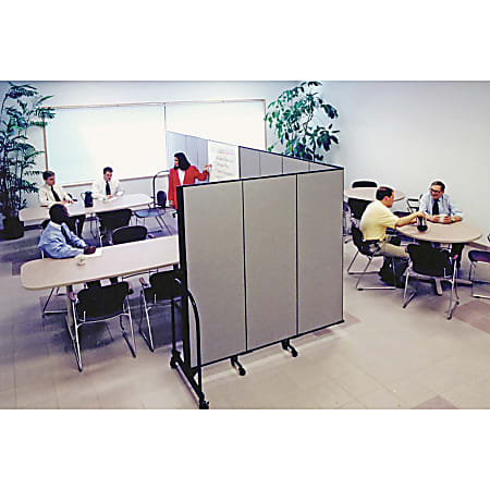 Screenflex Portable Room Partition Divider 72 H x 289 W Gray - Office Depot