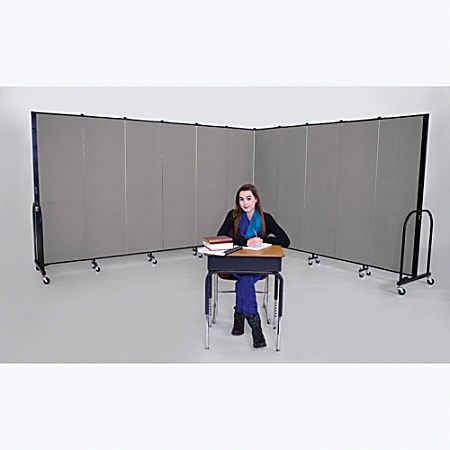 Screenflex Portable Room Partition Divider 72 H x 289 W Gray - Office Depot