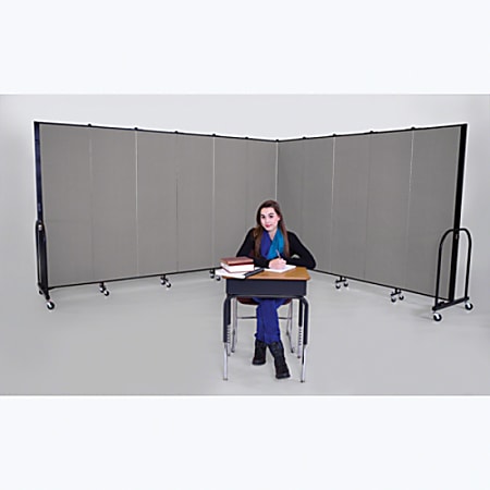 Screenflex Portable Room Partition Divider 72 H x 157 W Gray - Office Depot