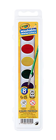 Crayola Washable Watercolor Set With Brush Assorted Colors - Office Depot