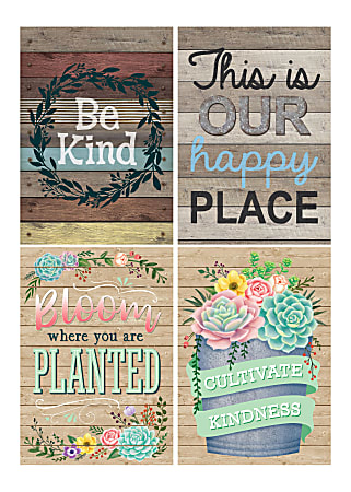 Teacher Created Resources Positive Posters 13 38 x 19 Rustic Pack Of 4 ...